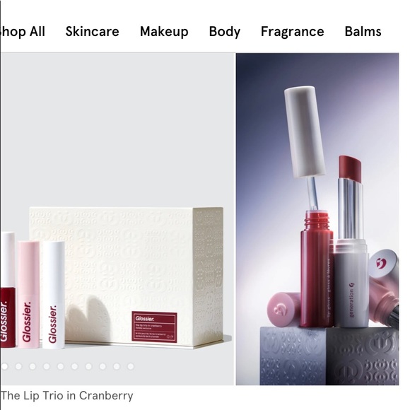 Glossier | Makeup | Glossier The Lip Trio In Cranberry | Poshmark